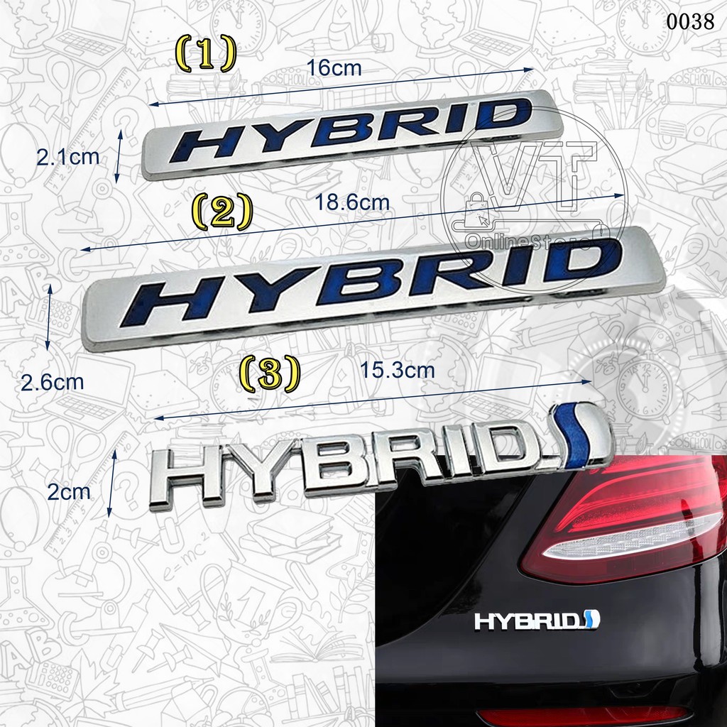 3D Chrome HYBRID Emblem HYBRID Badge Trunk Logo | Shopee Malaysia