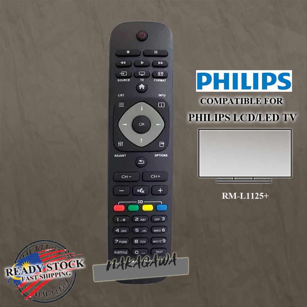 PHILIPS LCD/LED TV REMOTE CONTROL REPLACEMENT HUAYU RM-L1125+ | Shopee Malaysia