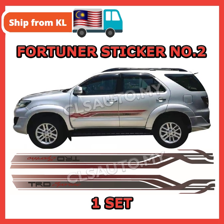 Toyota Fortuner Sticker Car Body Side Lining (13 Designs) - (1 Set ...