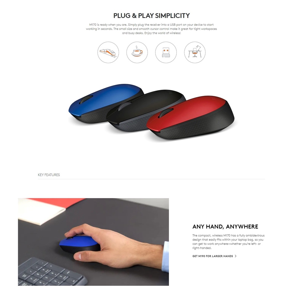 (Ready Stock) Logitech Wireless Mouse M170 Bluetooth Mouse Business ...