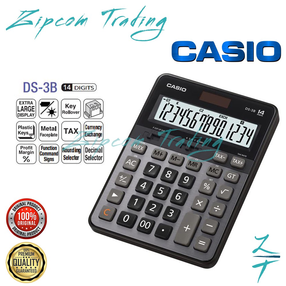 CASIO DS-1B / DS-2B / DS-3B Digits Heavy Duty Calculators (10 Digits/12 ...