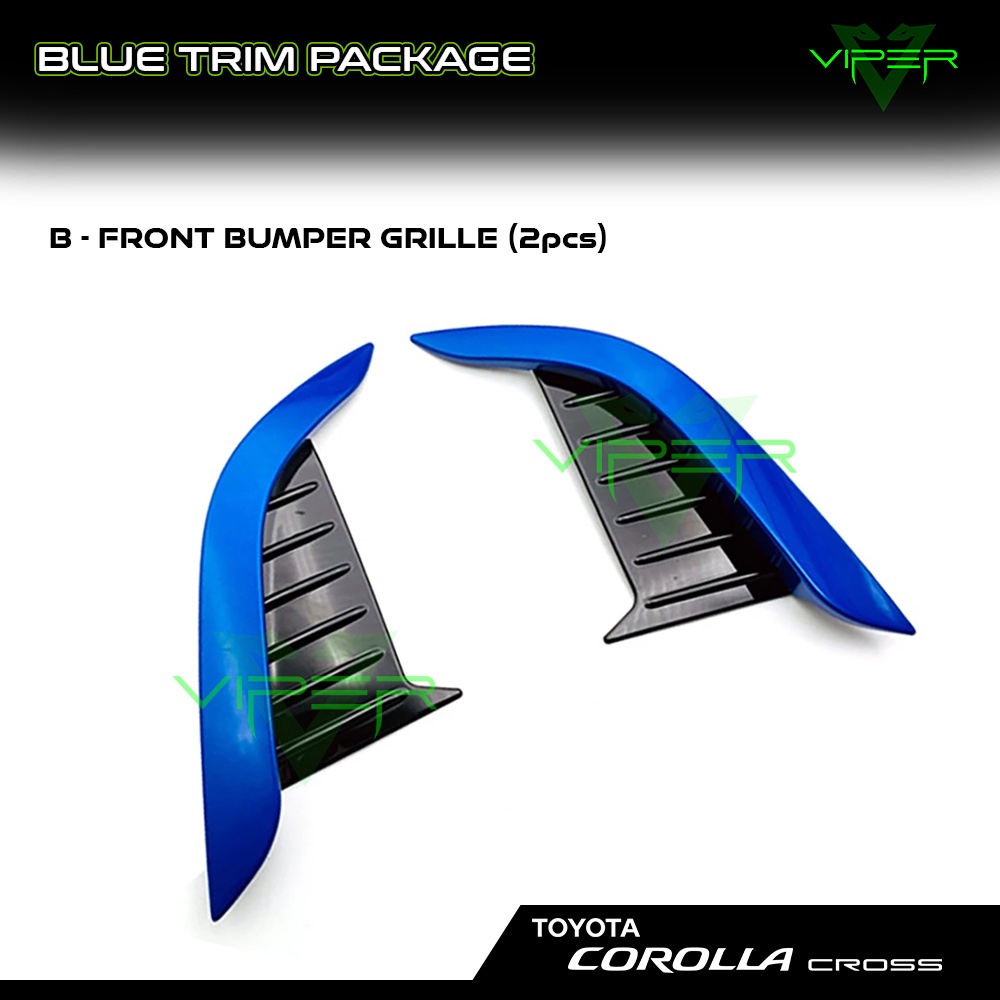 Toyota Corolla Cross 3 in 1 BLUE Trim Package Front Grille Fog Lamp ...