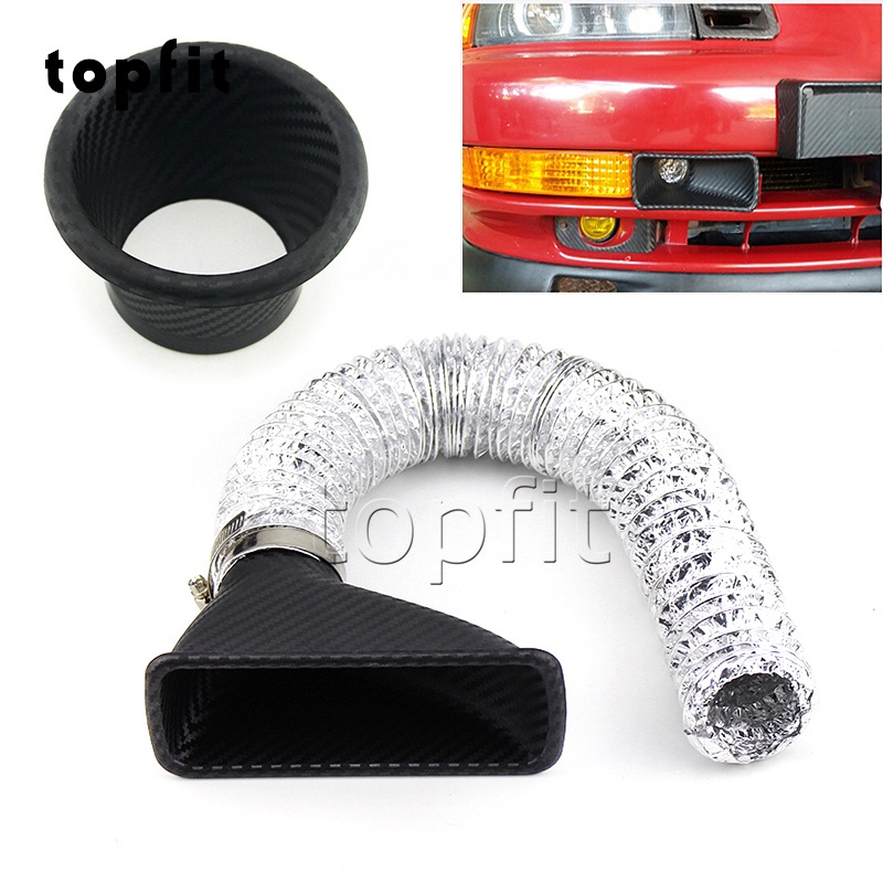 Universal Car Front Bumper Turbo Air Intake Pipe Kit ABS Turbine Inlet ...