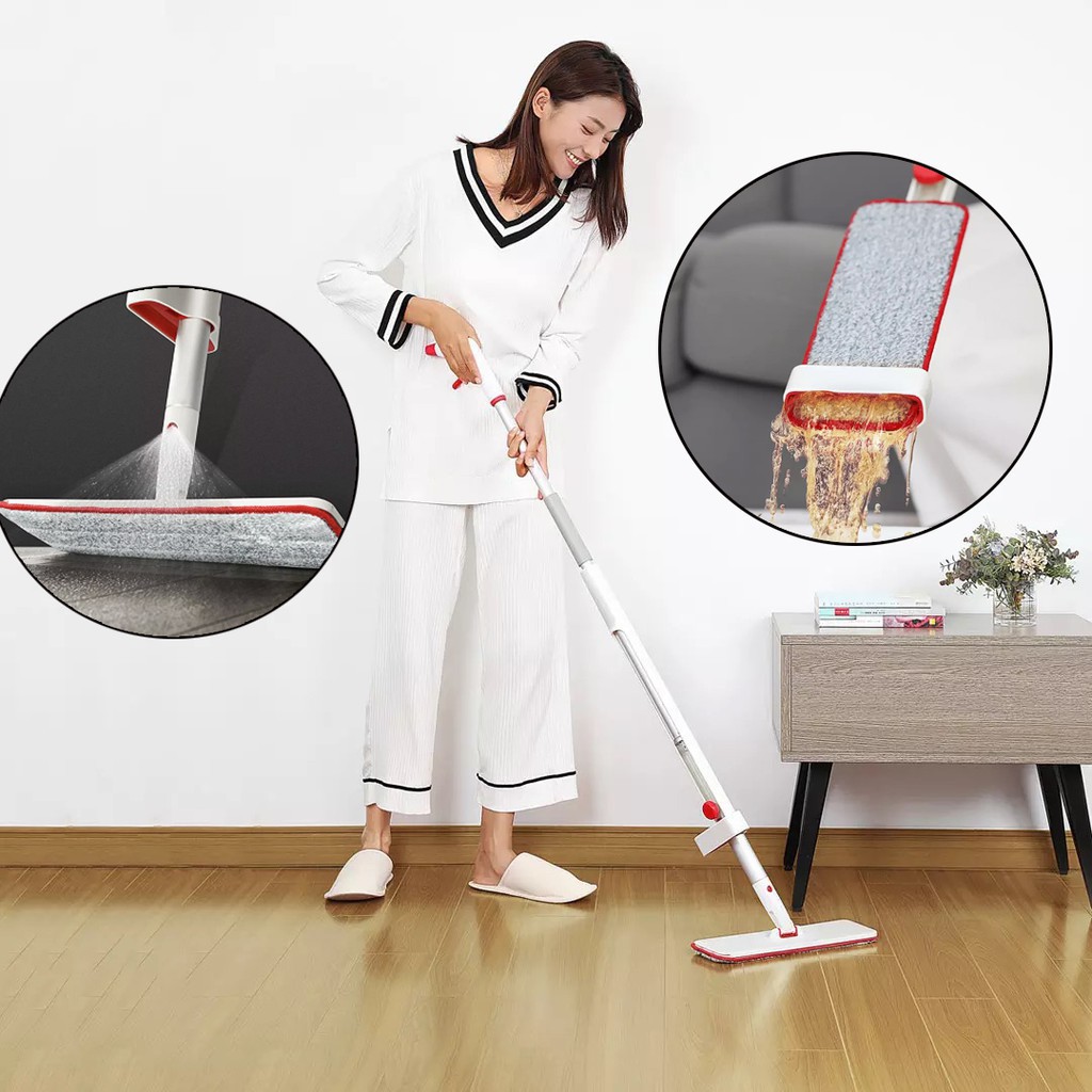 BOOMJOY Spray Mop Hands Free Wash Self Wring 360 Spin Mop Lazy Push ...