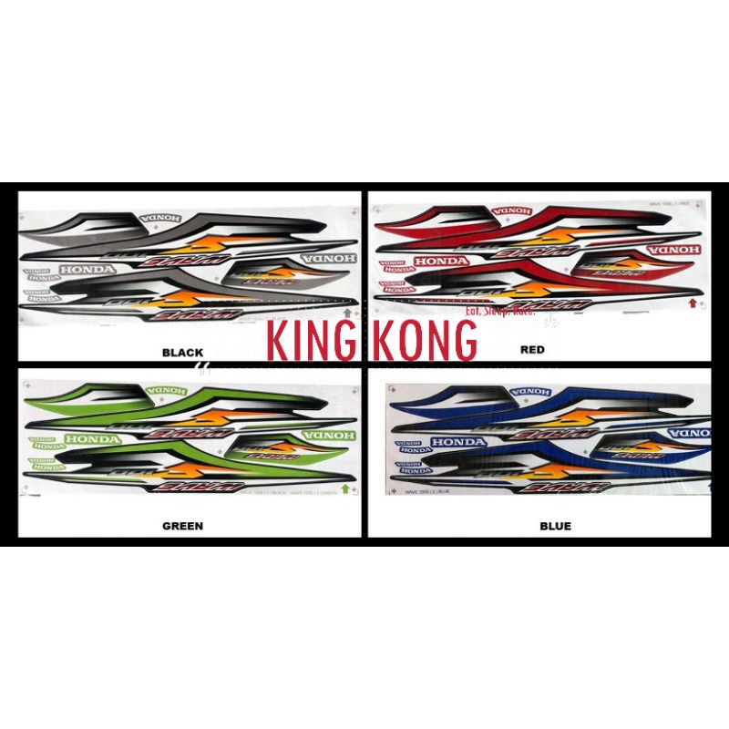 Honda Wave 100R Wave 100S ( 2 ) Thailand Design Body Cover Sticker ...