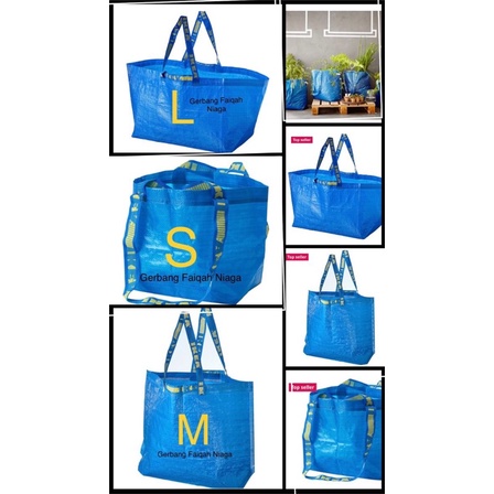 Beg Ikea Biru Original /Laundry Lunch Bag/ Recycle/ Reusable /Backpack ...