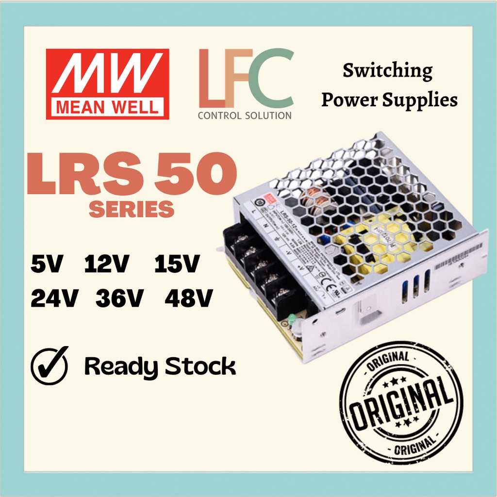 MeanWell LRS-50-5 LRS-50-12 LRS-50-15 LRS-50-24 LRS-50-36 LRS-50-48 ...