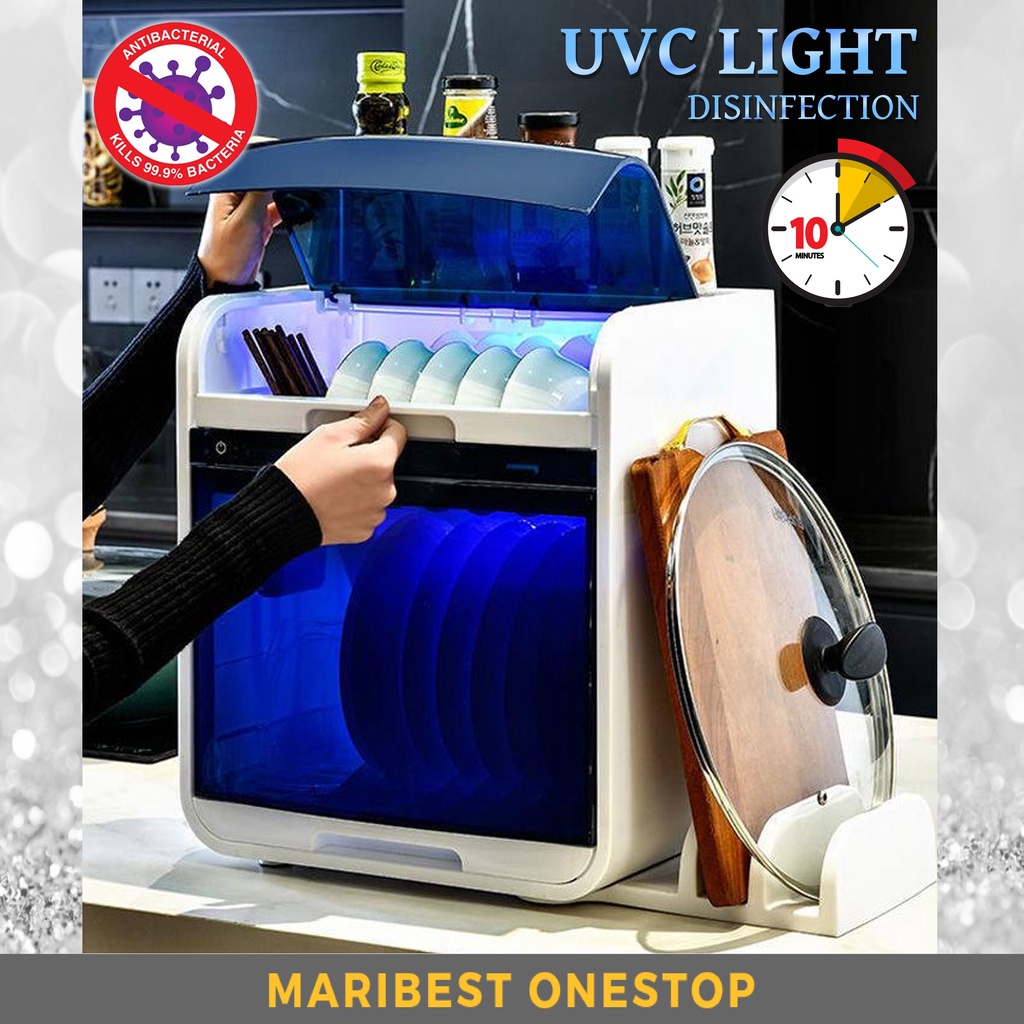 UV Light Disinfection Dish Rack With Large Space Kitchen Storage Rack ...