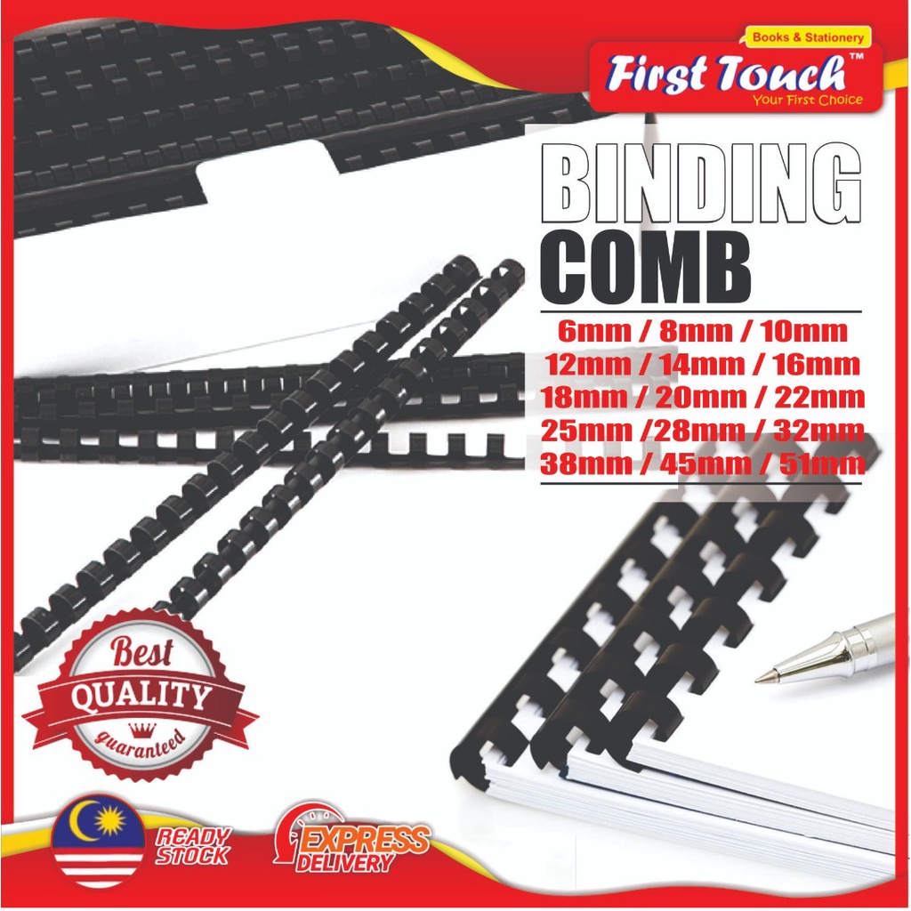 Binding Comb Plastic Ring Comb Binding Rings Comb Binding Black - 50Pcs/Box 100Pcs/Box | Shopee ...