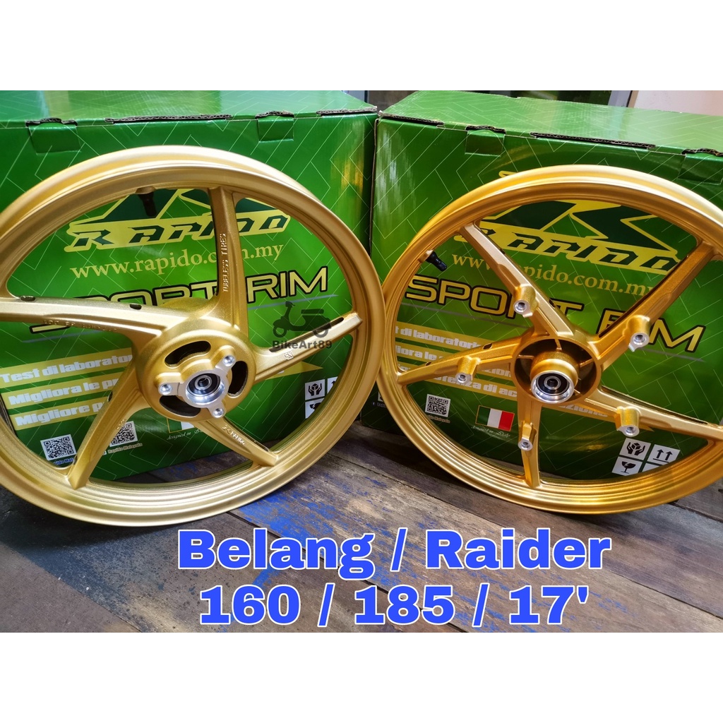Sport Rim Raider RAPIDO 501 1.60/1.85/17' ABS Bracket Belang R150Fi R ...