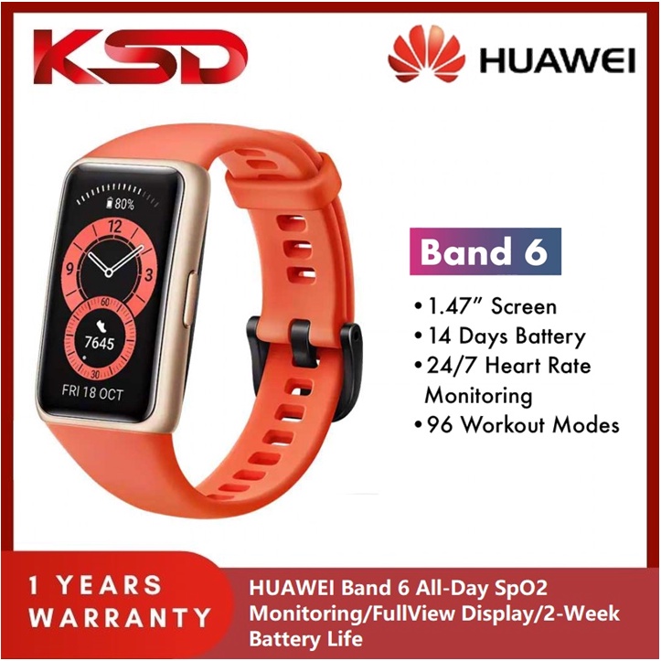 HUAWEI Band 6 All-Day SpO2 Monitoring/FullView Display/2-Week Battery ...