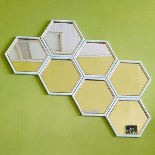 READY STOCK HEXAGON MIRROR VIRAL/ CERMIN HEXAGON (C.H) / HIASAN DINDING ...