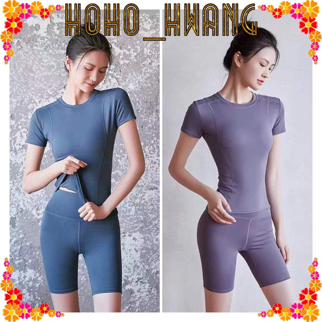 Hoho_hwang (S-3) SET sports clothes, running and yoga gymnastics suits ...