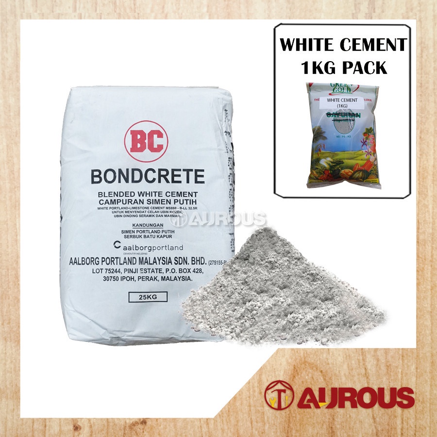 1KG PACK BONDCRETE WHITE CEMENT/SIMEN PUTIH FOR PLASTERED WALL, FILL ...