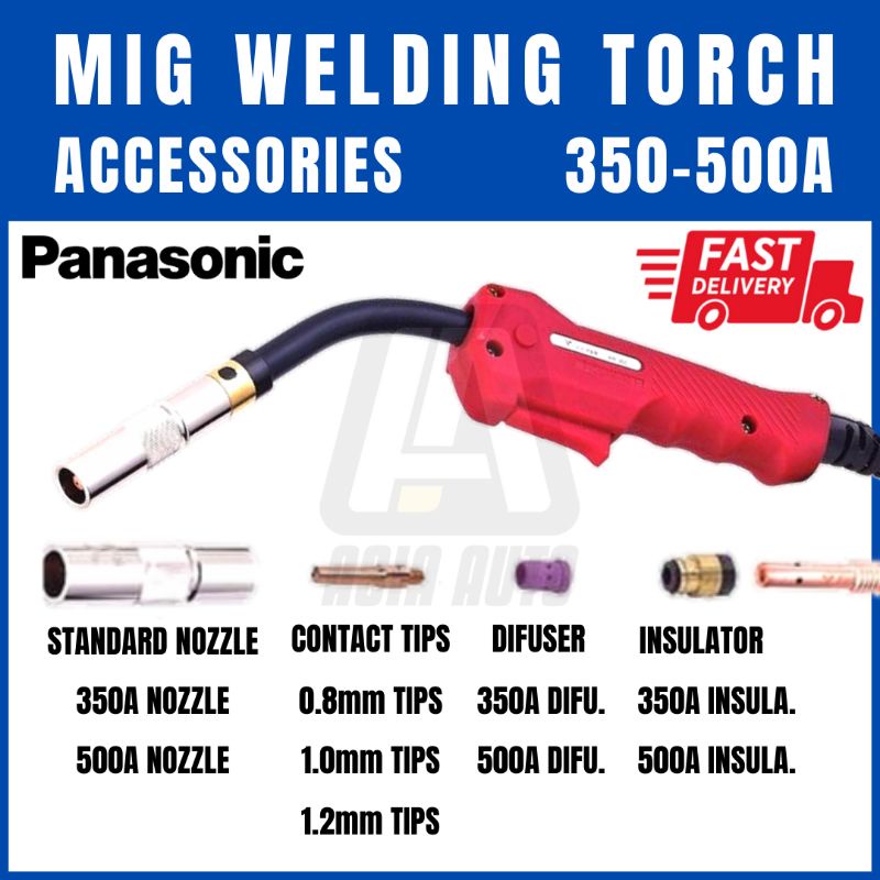Panasonic 350A 500A MIG Welding Torch Consumables | Nozzle | Insulator ...