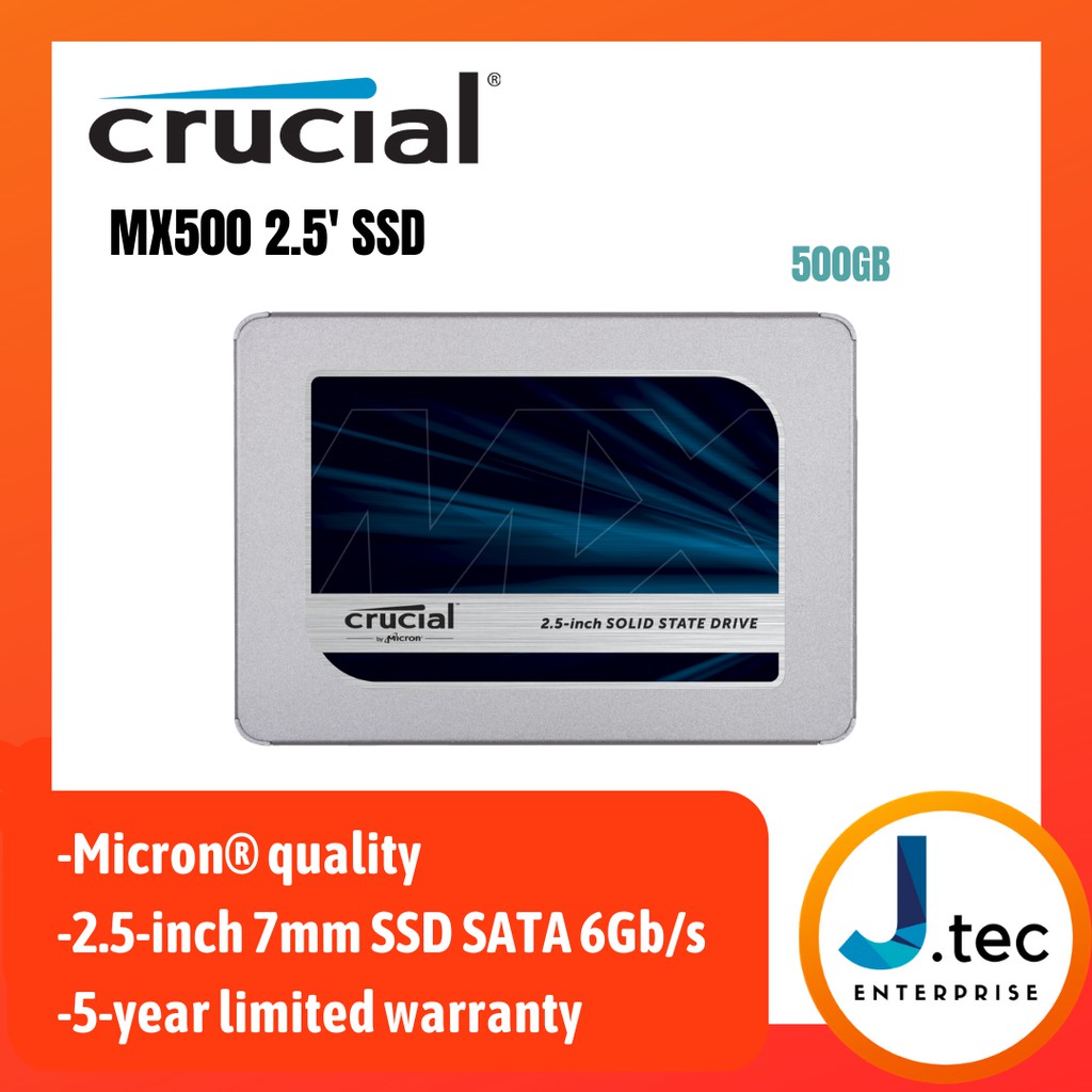 Crucial MX500 500GB 2.5" SSD (CT500MX500SSD1). A400 | Shopee Malaysia