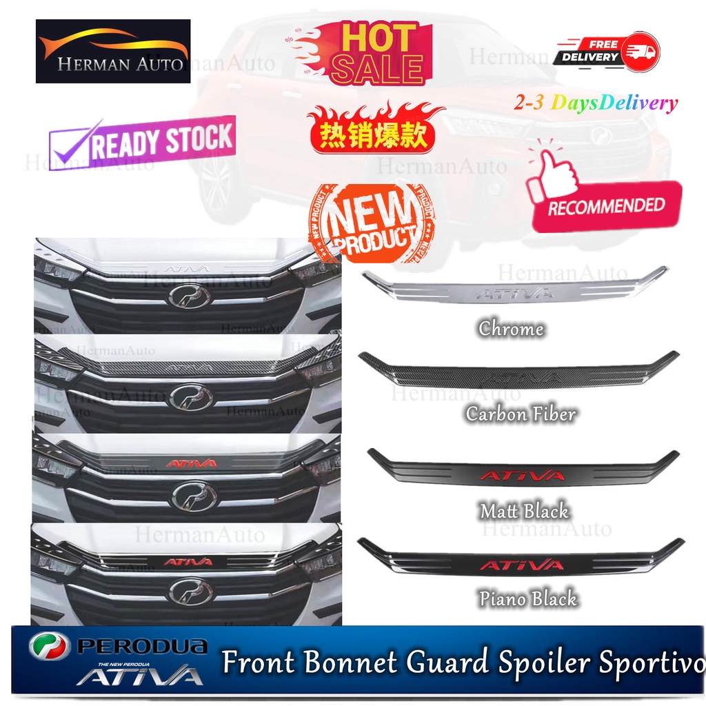 HermanAuto Perodua Ativa Front Bonnet Guard Spoiler Sportivo Design ...