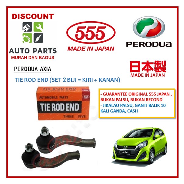 🔥 SANKEI 555 MADE IN JAPAN HIGH QUALITY🔥 PERODUA AXIA TIE ROD END SET 2 ...
