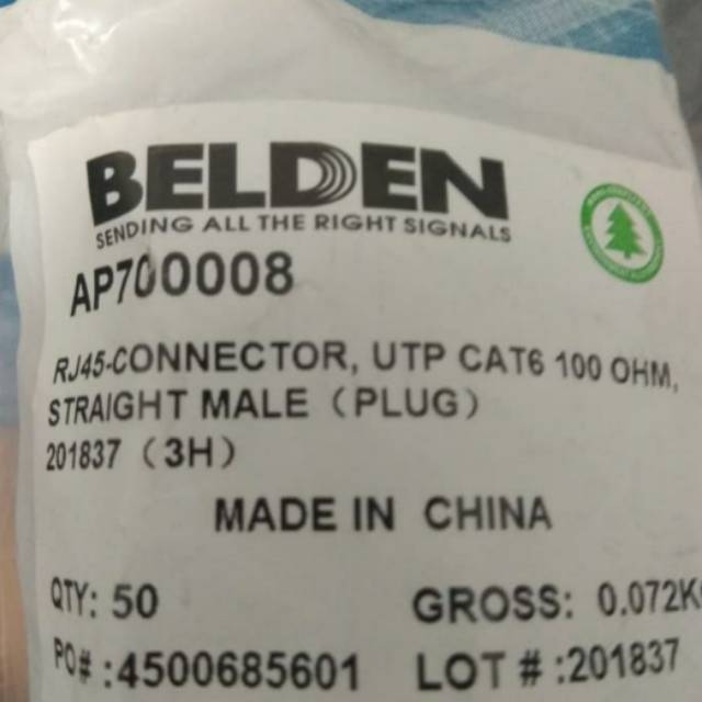 Original Belden rj45 cat 6 Housing lan connector cat6 cable | Shopee ...