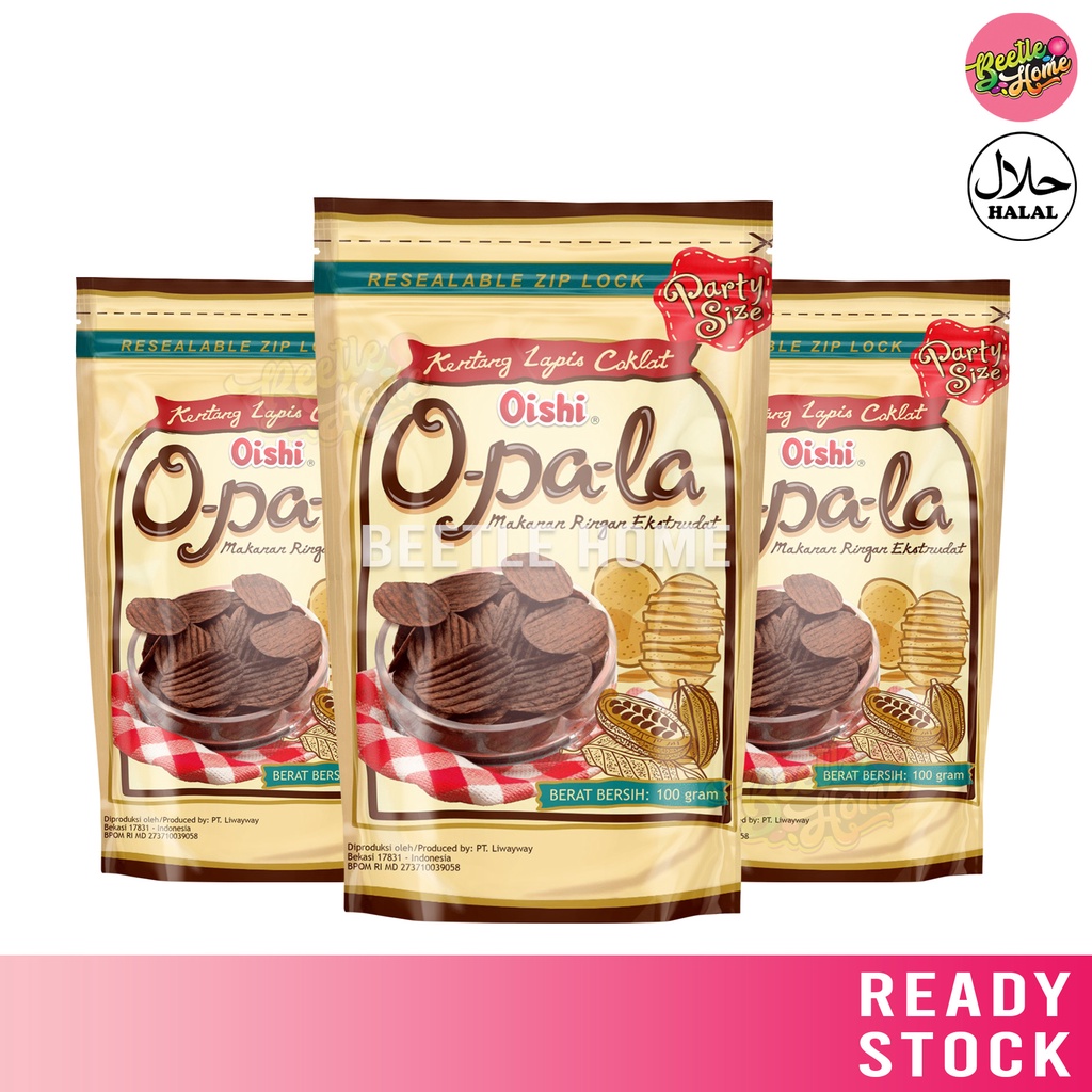 Oishi Opala Potato Chips Kentang Lapis Coklat 40g/ 100g Halal Snack ...