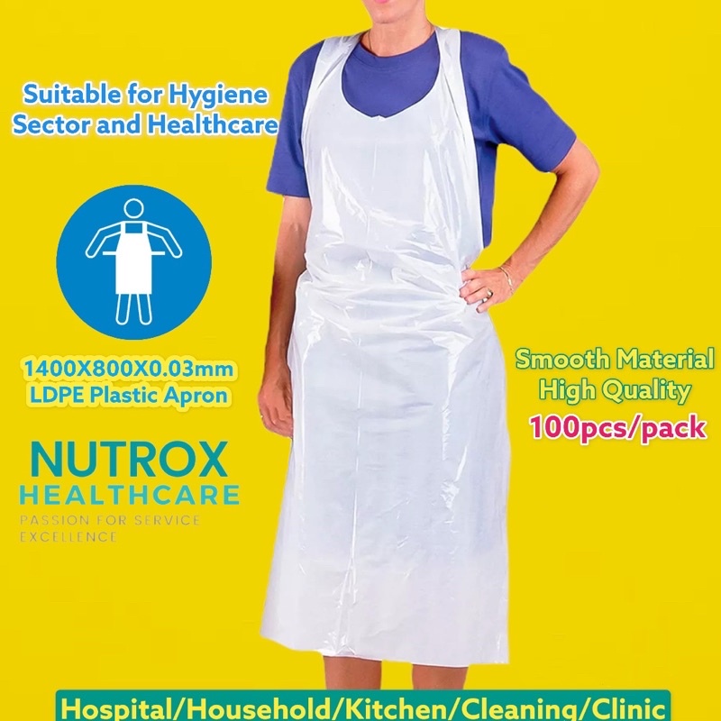 PE Apron (Plastic Apron) 1400X800X0.03mm 100pcs/pack | Shopee Malaysia