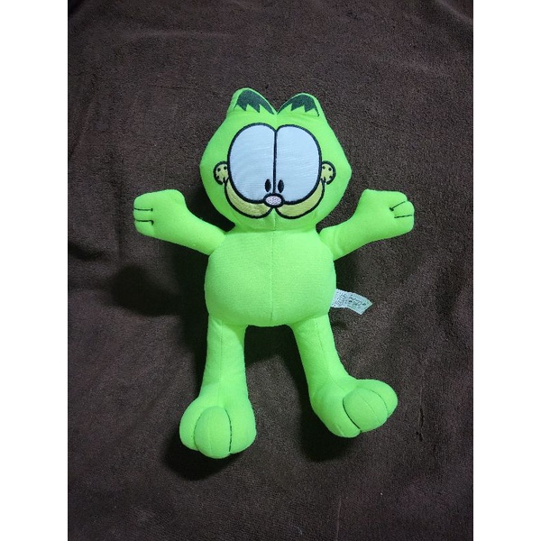 Authentic Rare Paws 40th Anniversary Neon Lime Green Garfield Plush ...