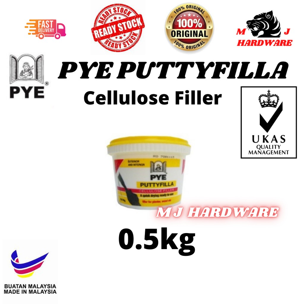 PYE PUTTYFILLA CELLULOSE FILLER / CAT PUTTYFILLER / 1.5KG & 0.5KG ...
