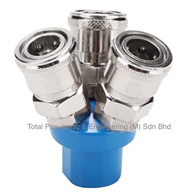 3 Way Coupler SMY Y-Type Air Quick Pass Coupler Compressor Hose Coupler ...