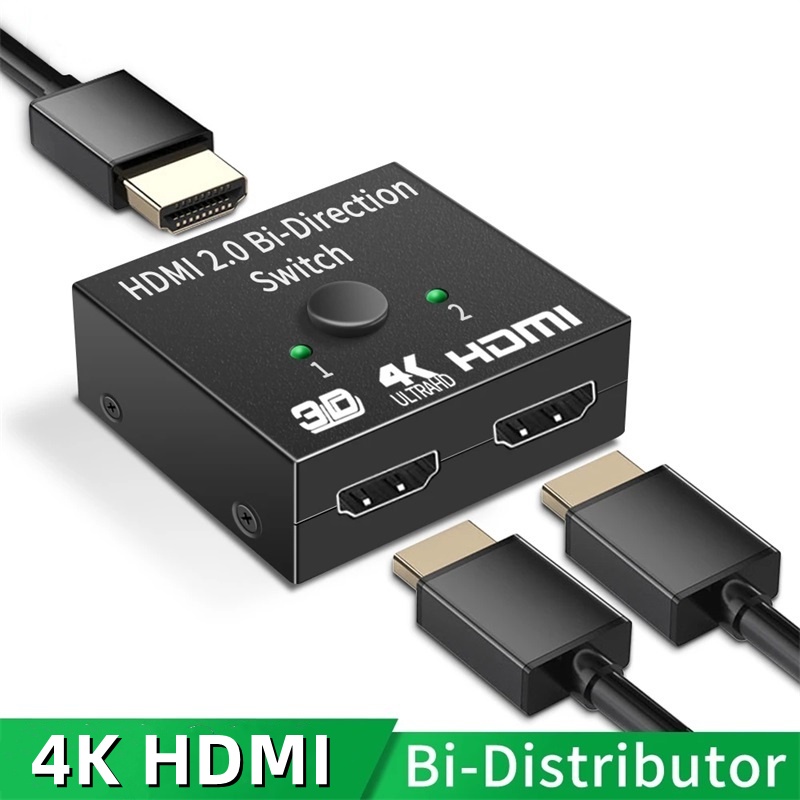 4K Bi-Directional HDMI Splitter 1 In 2 out Spliter HDMI Switcher 2 In 1 Out HDMI Switch Supports ...