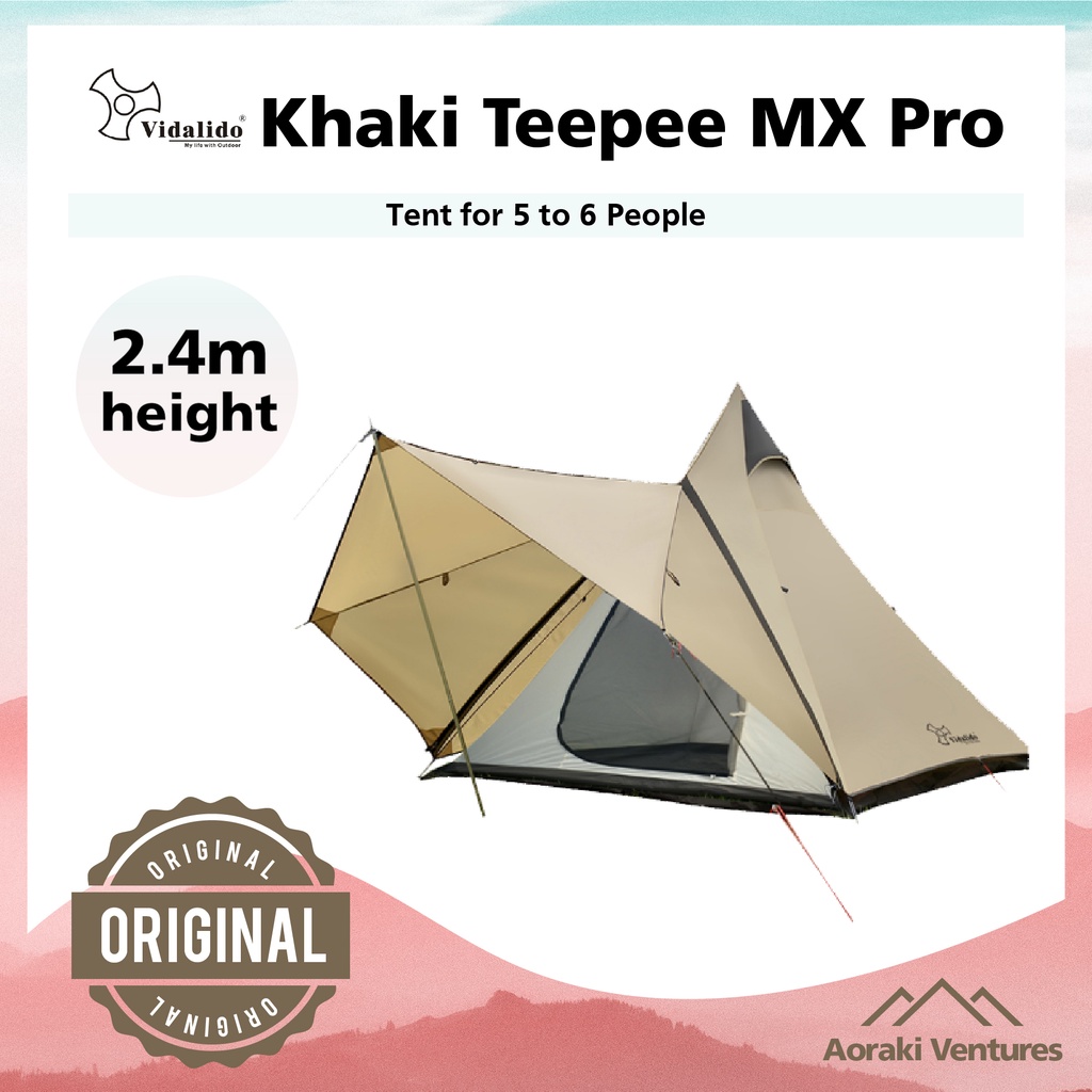 Vidalido Khaki Teepee MX Pro - Khaki Tent Pyramid Limited Waterproof ...