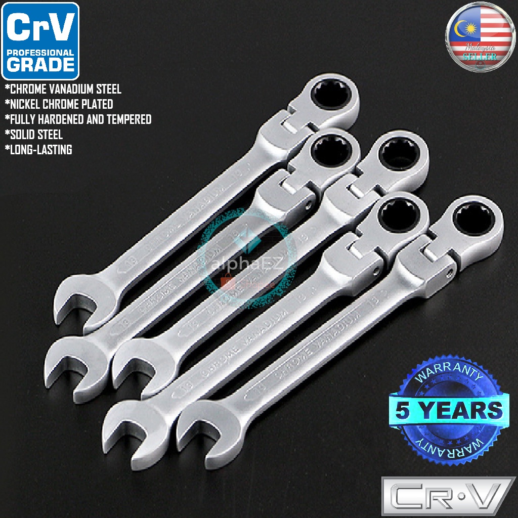 🇲🇾 TOOLS Flexible Chrome Vanadium Head Ratchet Wrench Metric ...