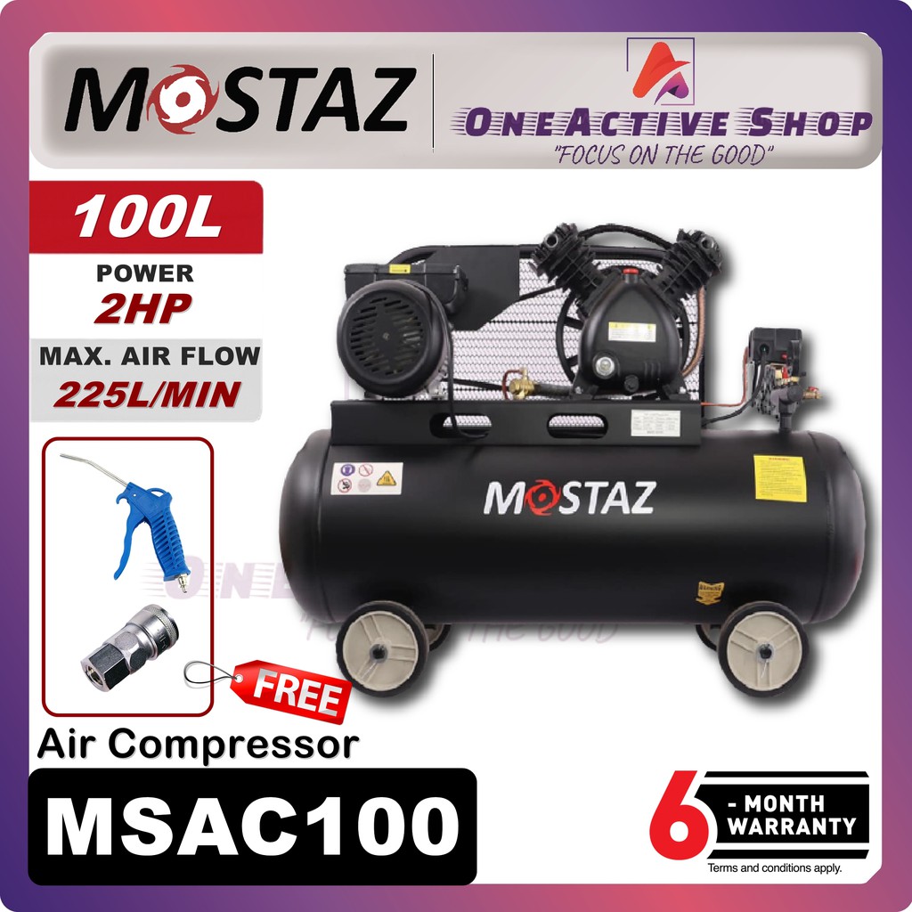 MOSTAZ 2HP 100 Liter Air Compressor MSAC100 - 6 Month Warranty | Shopee ...