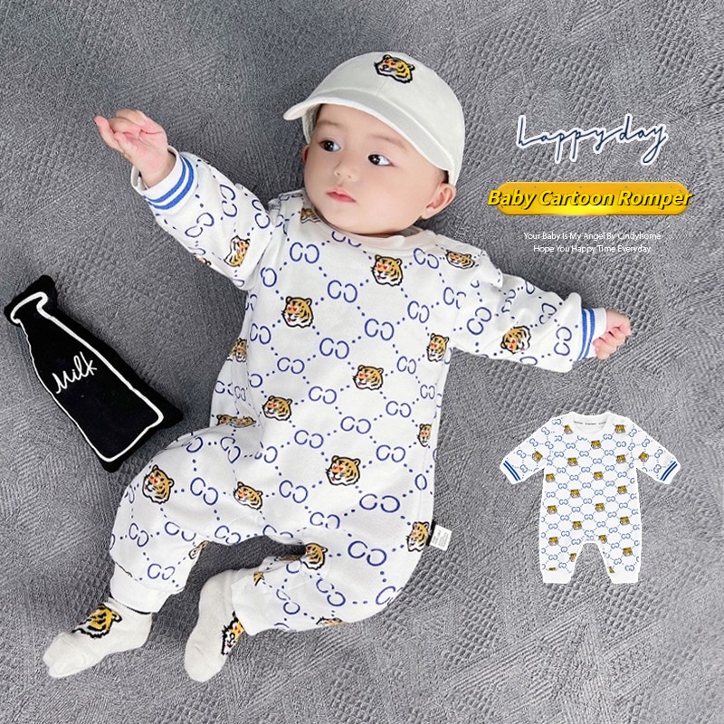Cute Cartoon Tiger Printed Baby Romper Fashion Long Sleeve Baby Clothes ...