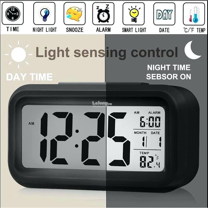 (SIMPLE MODERN DESIGN) Large Bright LED Digital Alarm Smart Clock Touch ...