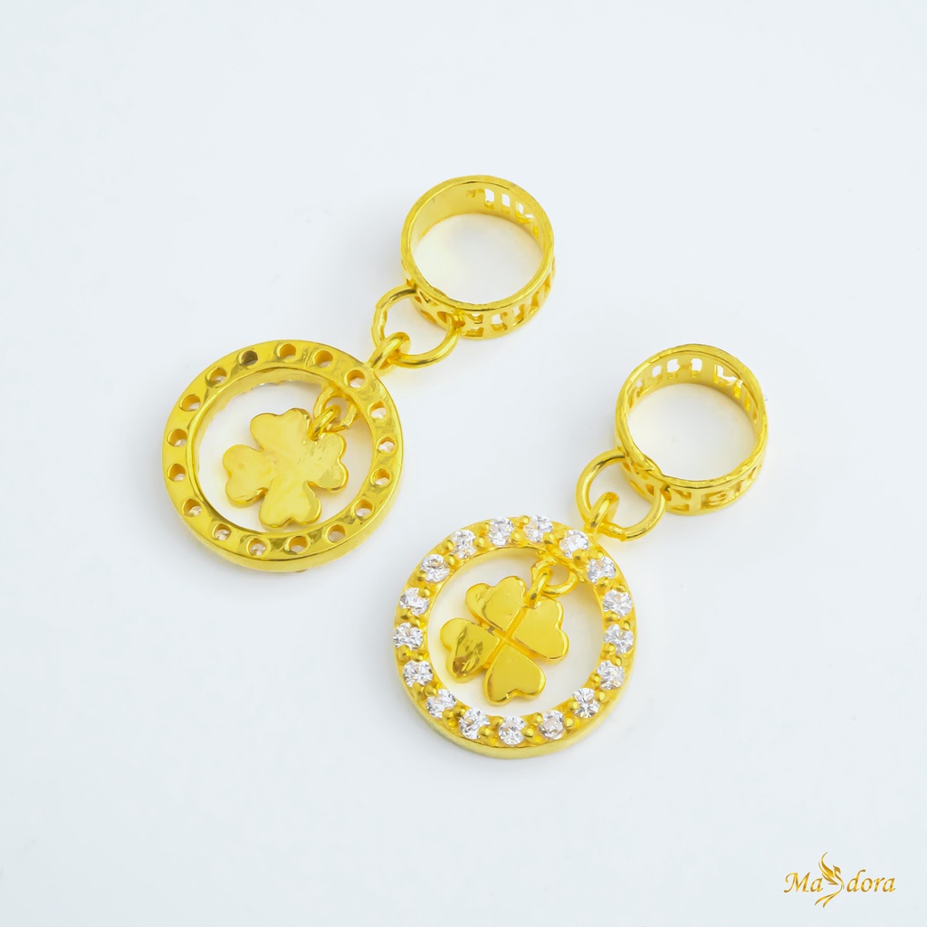 MASDORA 916 Gold Charms Charm Emas ~ Dangling Clover (EMAS 916/22K ...