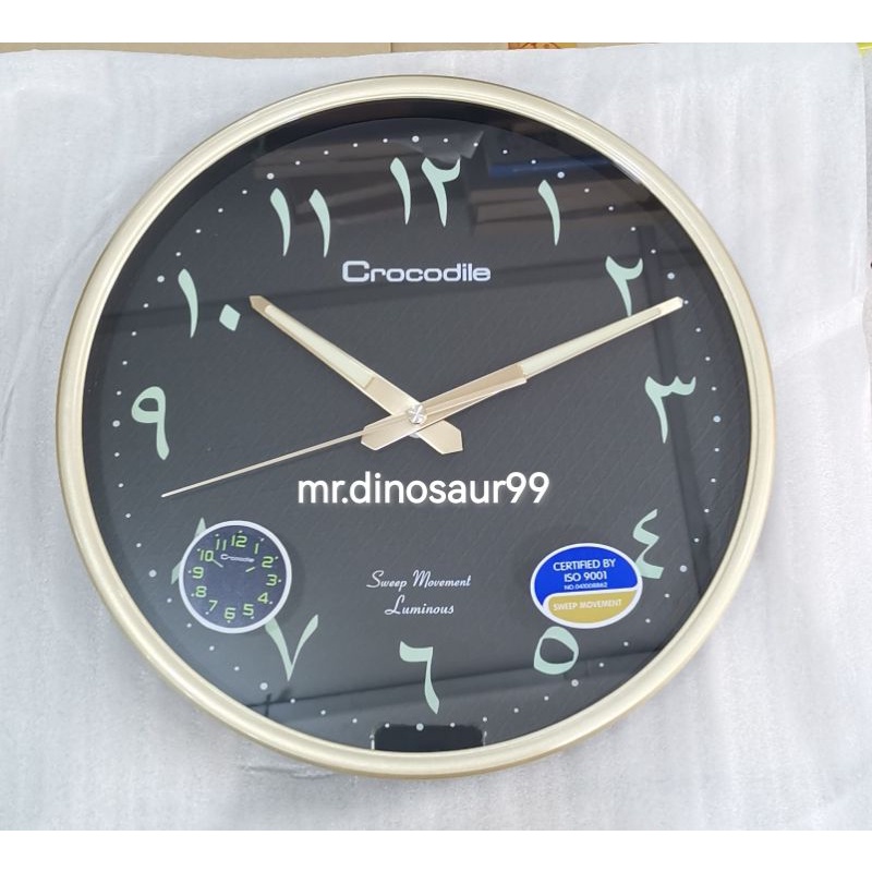 Crocodile Arabic Jawi Sweep Movement Quartz Luminous wall clock Jam ...