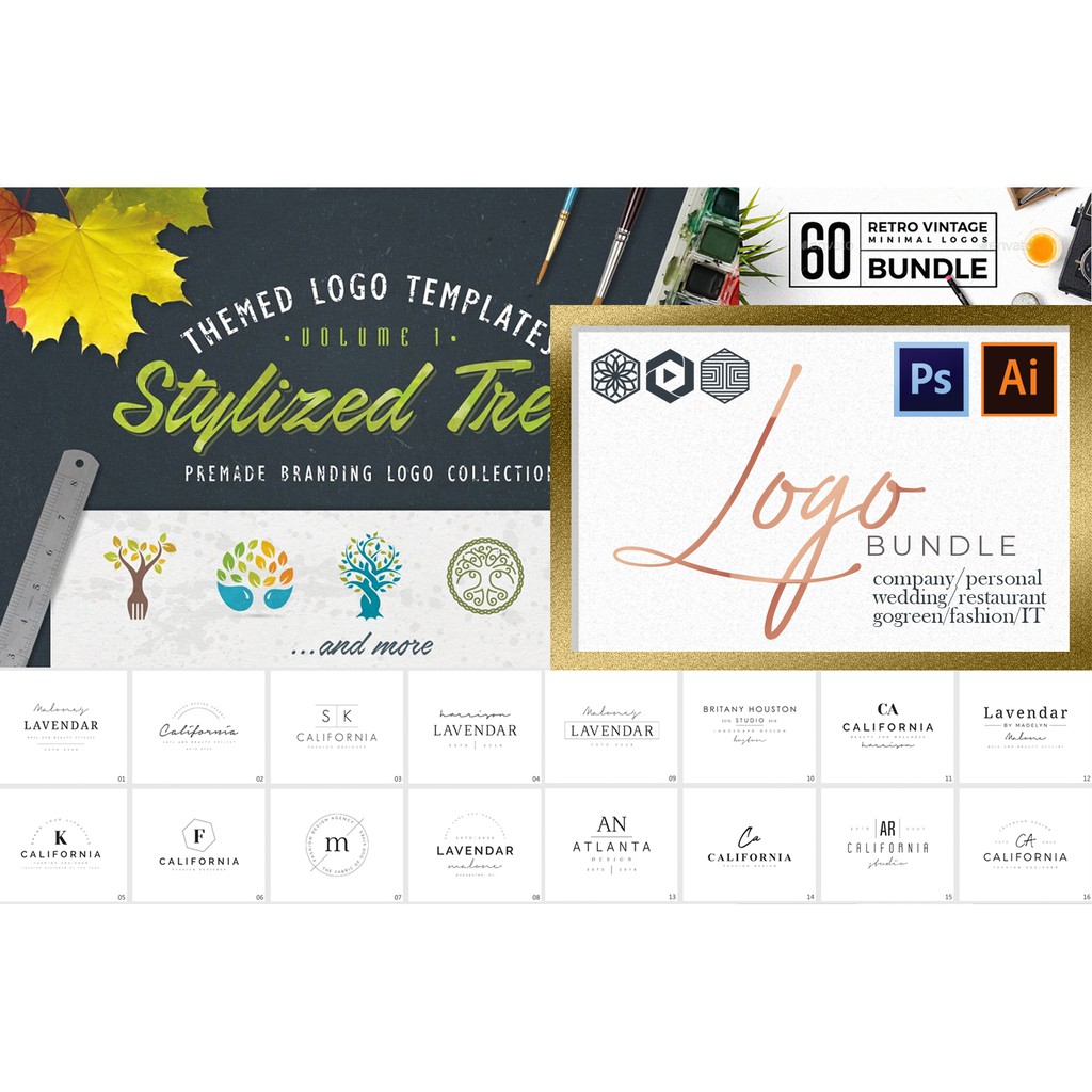 [ AI/PSD ] LOGO BUNDLE 450+ Premake Logo Bundle Ideal for Company ...