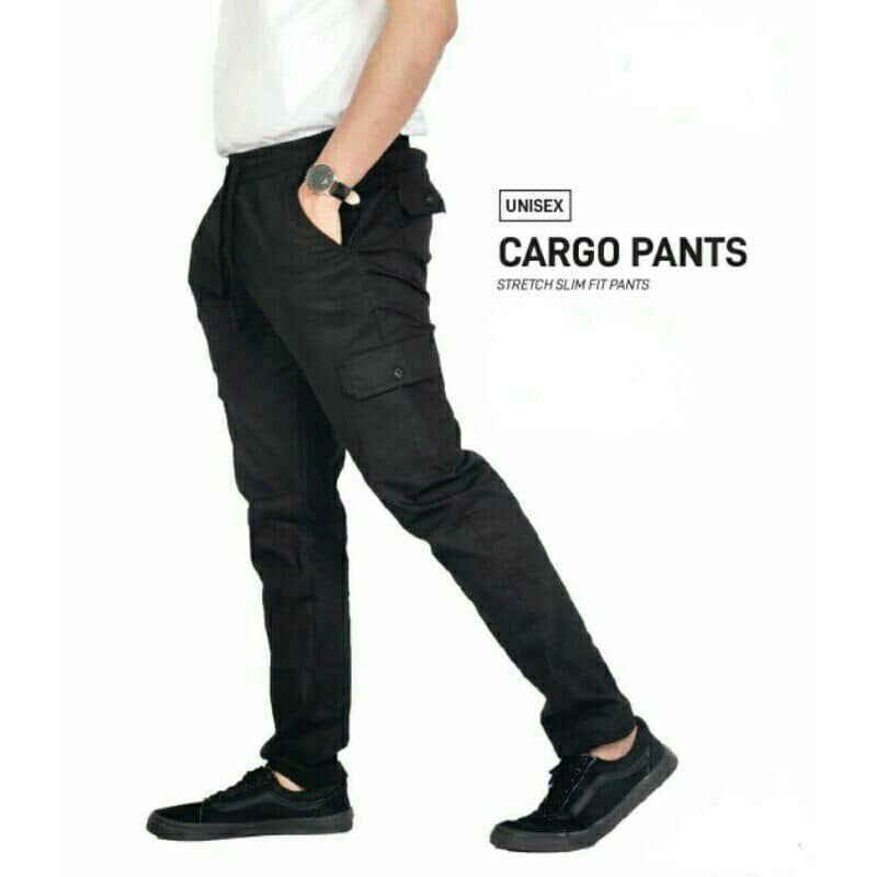 NEW DESIGN Unisex Elasticated waist Slim-fit Cargo slack Pants Men's ...