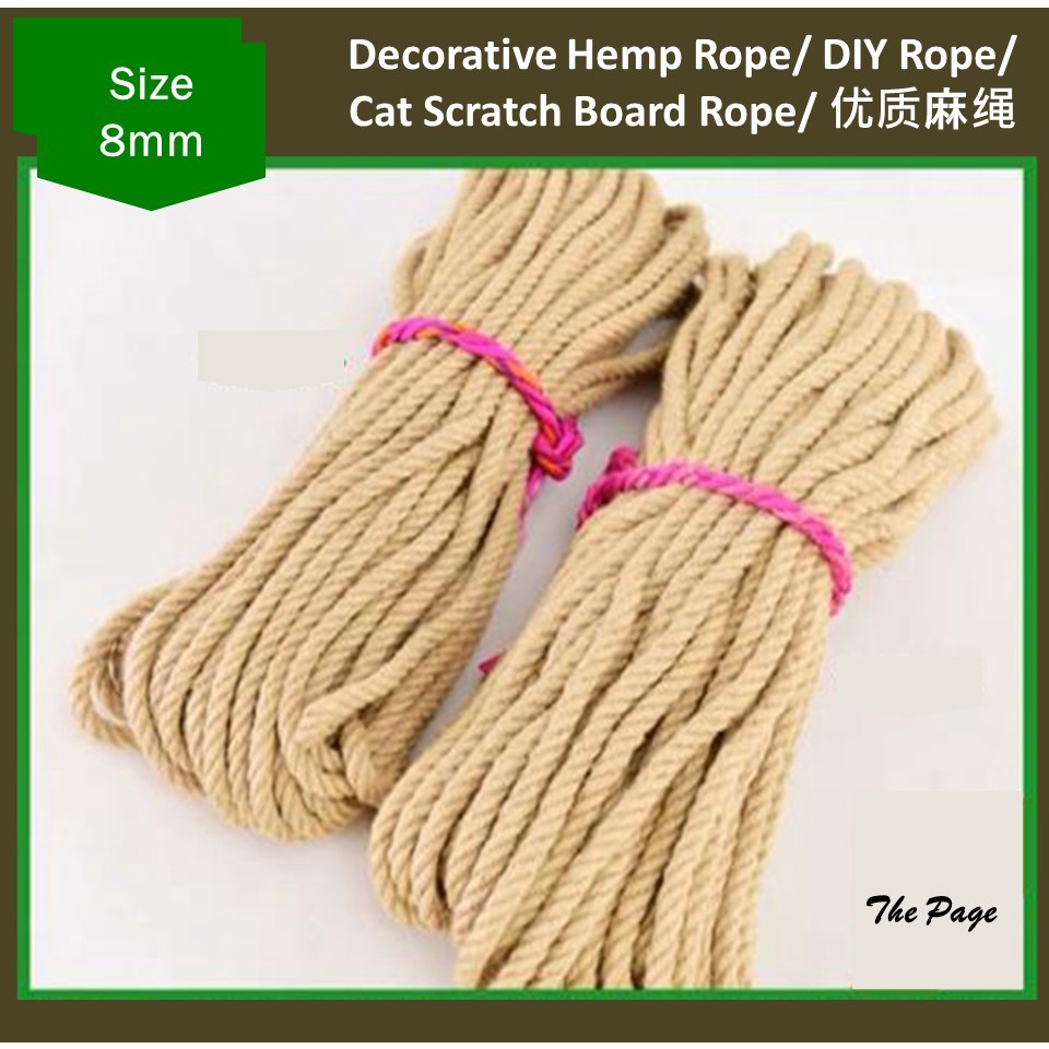 8MMx1M/Grade A/ Decorative Hemp Rope/ DIYRope/ Cat Scratch Board Rope ...