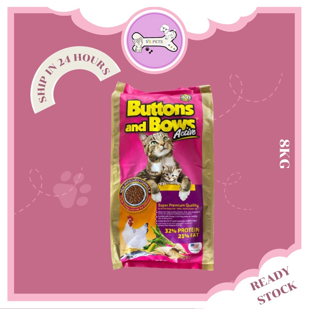Buttons And Bows Cat Food 8KG - (Cat Food / Buttons Bow / 8KG / Dry ...