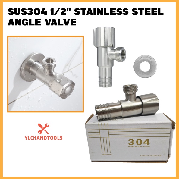 SUS304 STAINLESS STEEL 1/2'' ANGLE VALVE BIDET TOILET STOP VALVE ...