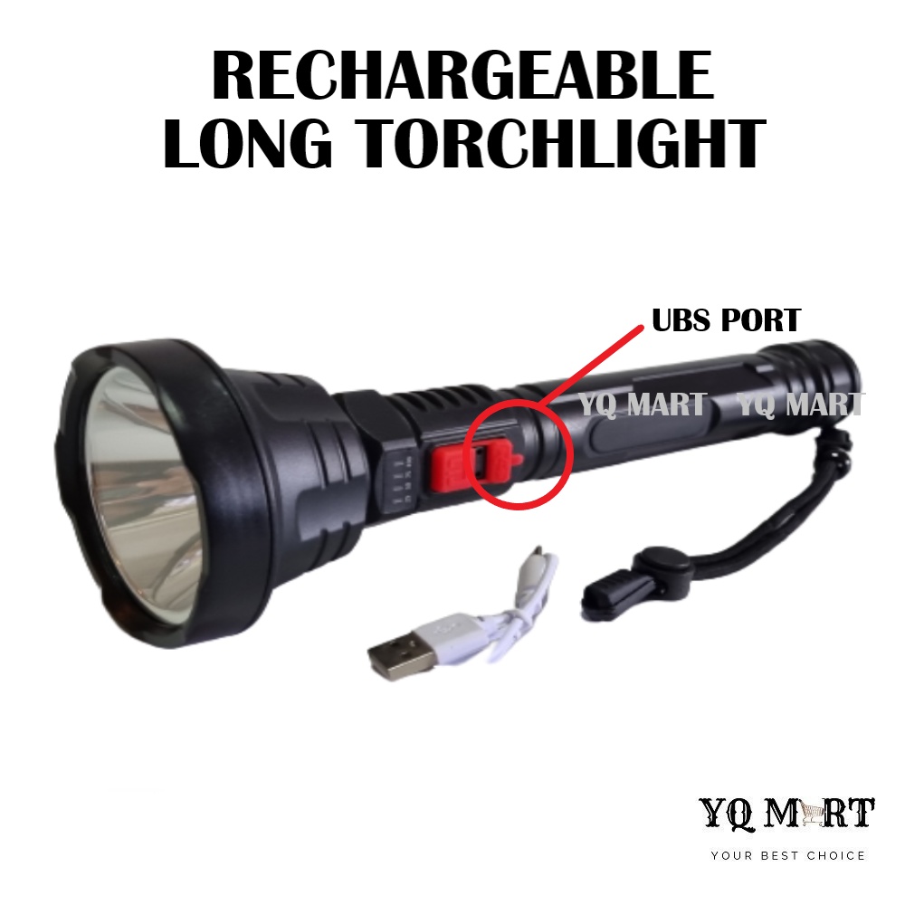 Rechargeable Torchlight Long Flashlight Emergency Light Lampu Picit ...