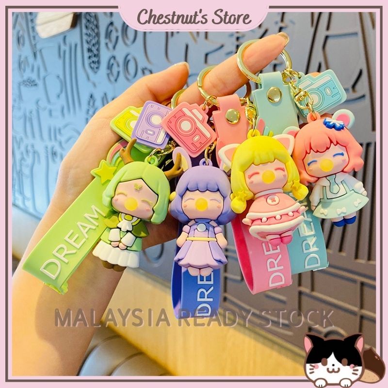 CHESTNUT'S STORE Bubble Girls Keychain Cute Girl Keychains Key Ring Bag ...