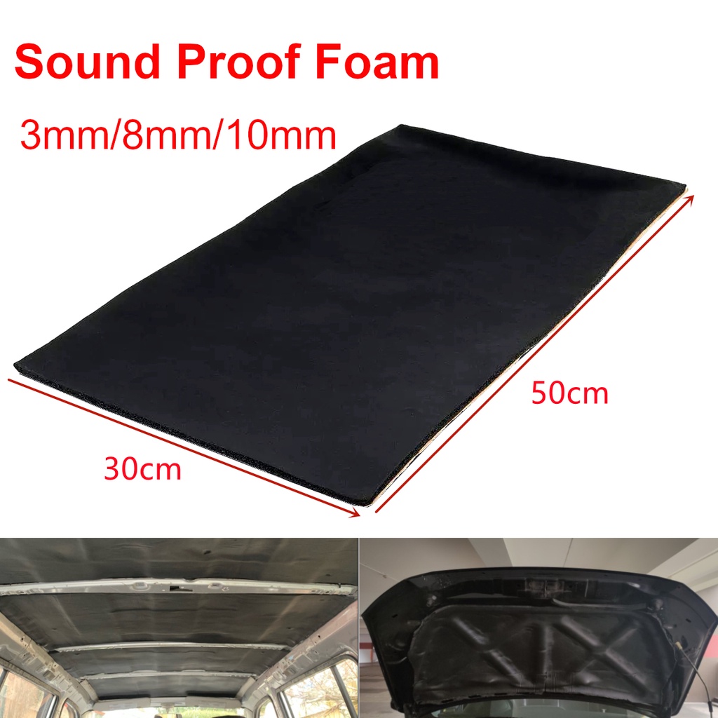30x50cm Car Soundproof Insulation Cotton Deadener Mat Bonnet Door Noice ...