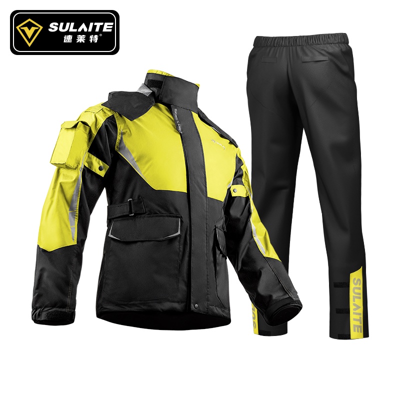 SULAITE Motorcycle Raincoat Waterproof Adult Male and Female Split ...