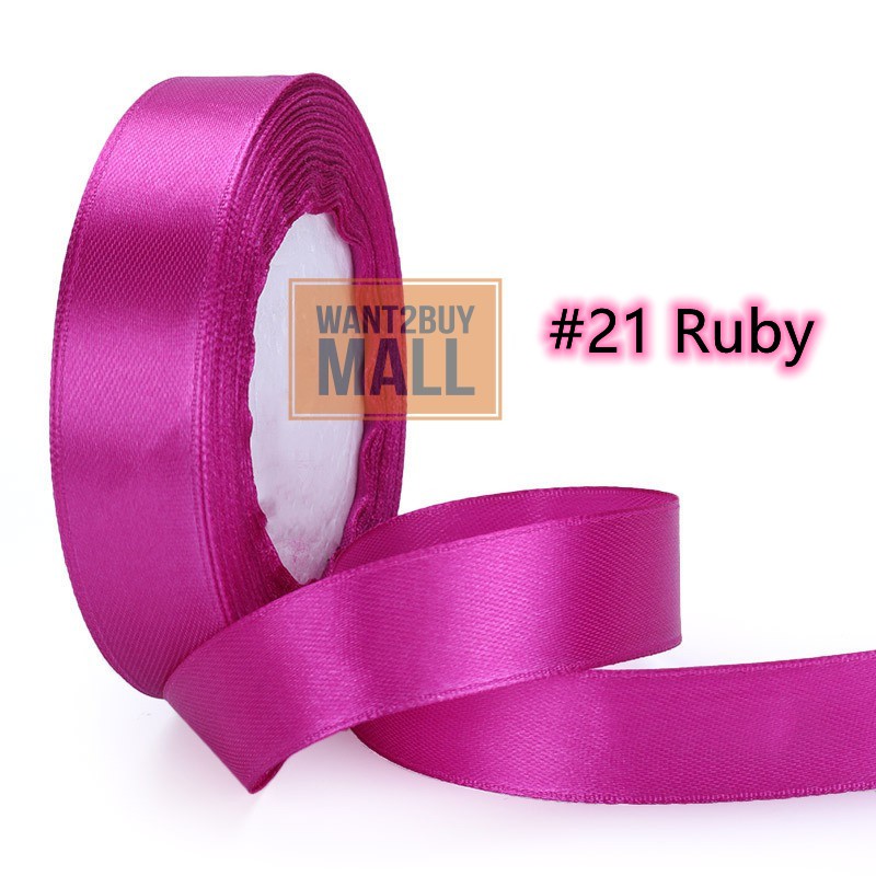 🇲🇾 2CM (22M) DIY Bow Craft Satin Ribbon Flower Wrapping Webbing ...