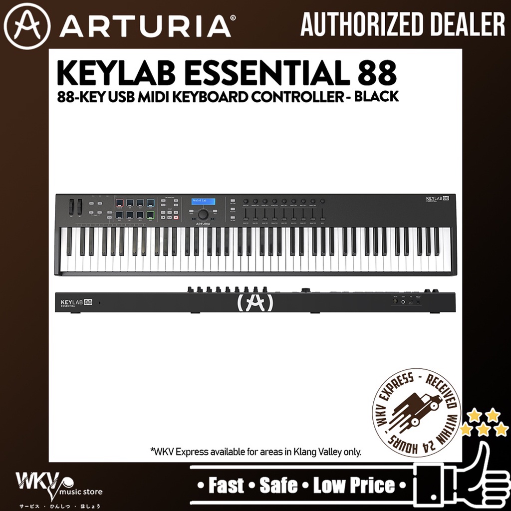 Arturia KeyLab Essential 88 Keyboard Controller MIDI Keyboard - Black ...