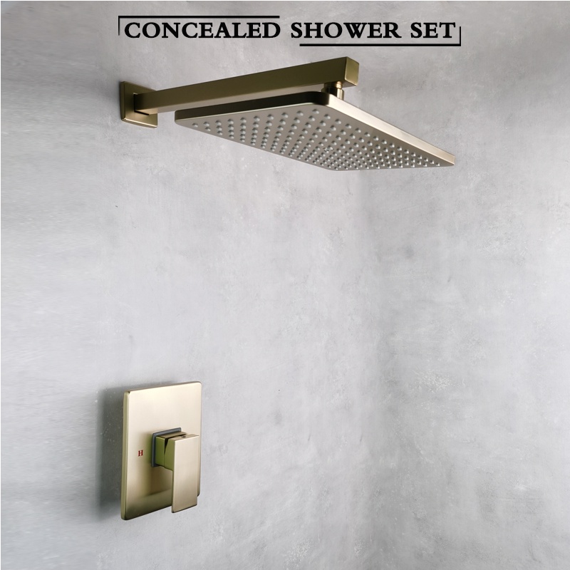 Square Black Overhead Shower Set System Rainfall Ultra Thin Stainless ...
