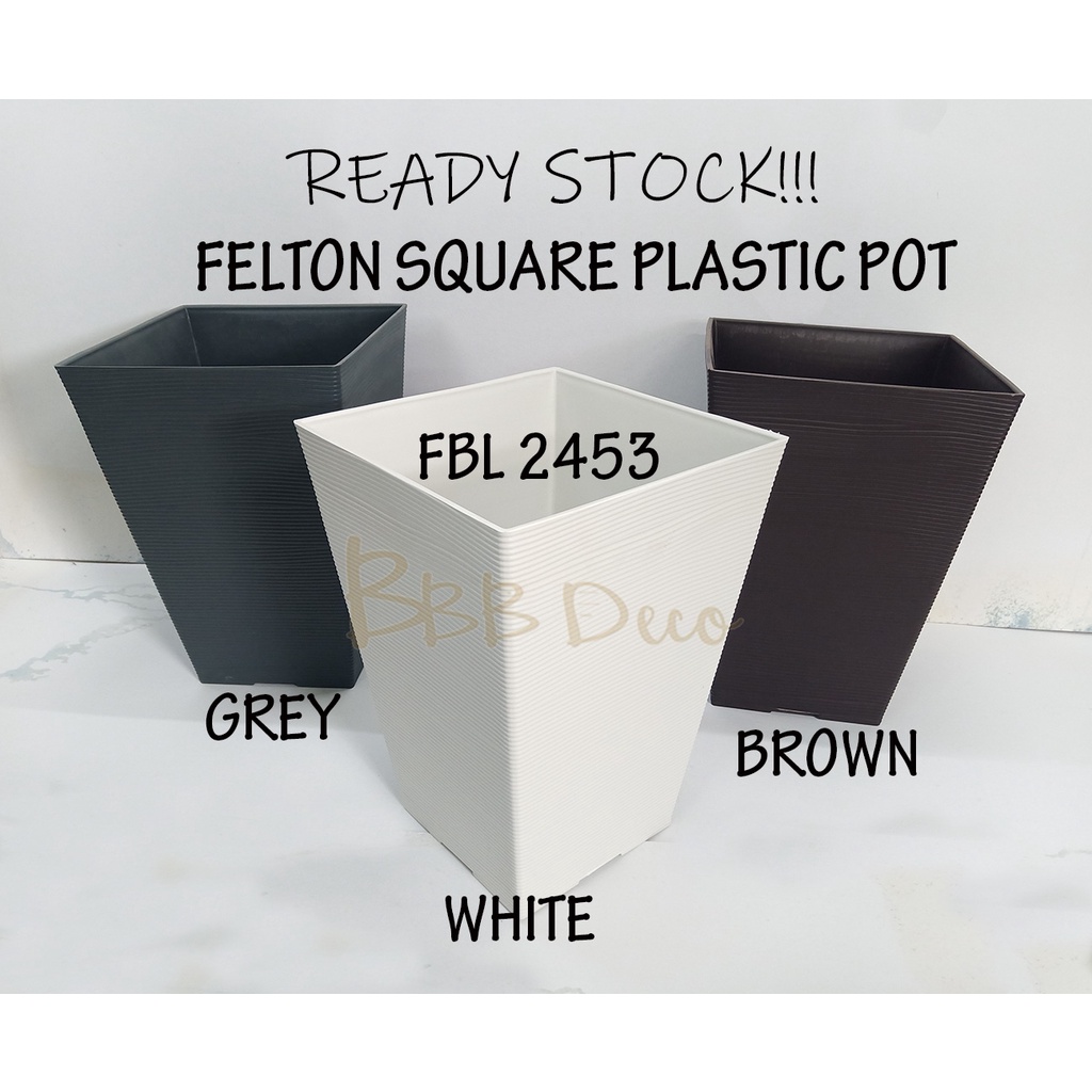 FELTON SQUARE FLOWER POT 2453 /PASU BUNGA SEGI EMPAT PLASTIC 2453_FOR ...