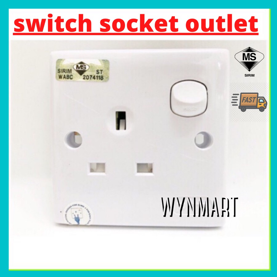 13A SWITCH SOCKET OUTLET / SUIS SOKET 13AMP / 13A 3PIN SWITCH SOCKET ...